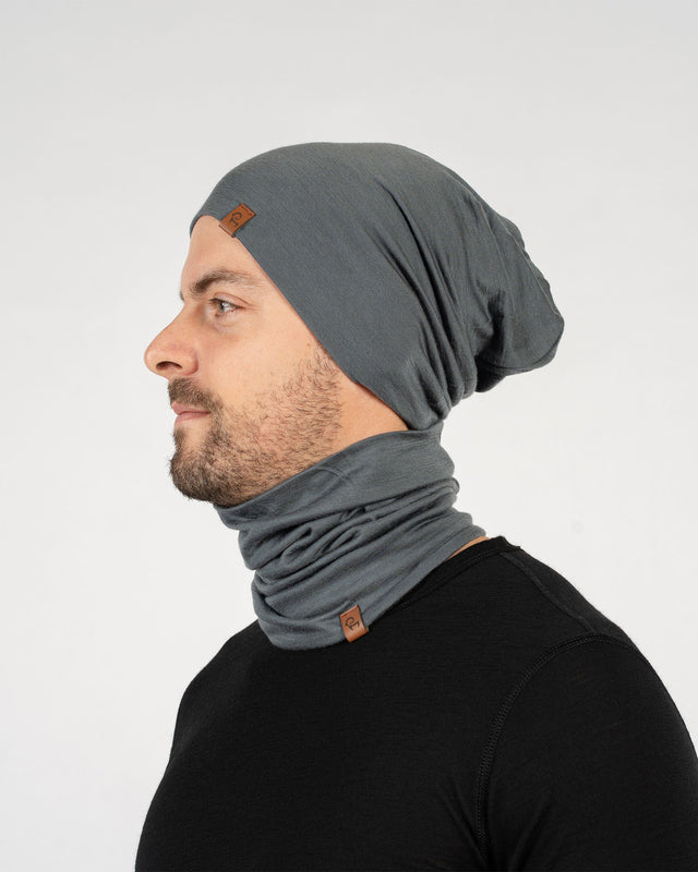 Men's Merino Beanie & Gaiter Set Black ️ menique - MENIQUE