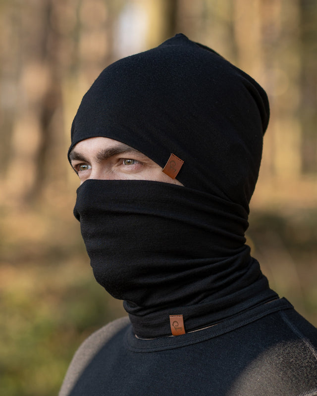 Men's Merino Beanie & Gaiter Set Black ️ menique